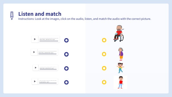 1. LISTEN AND MATCH | Genially