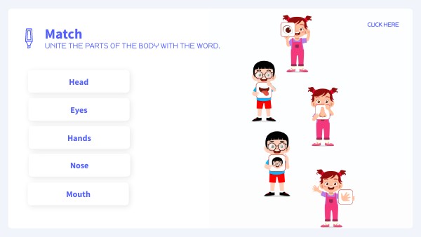 MATCH - PARTS OF THE BODY | Genially