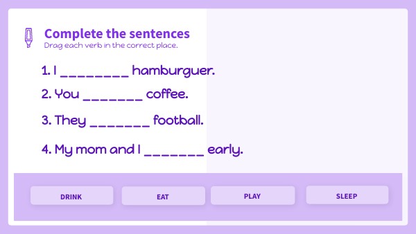 COMPLETE THE SENTENCES - PREK | Genially