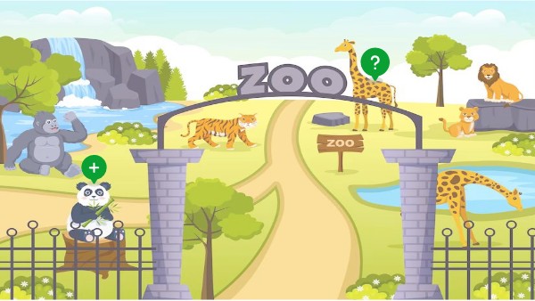 Animals learning adventure at zoo