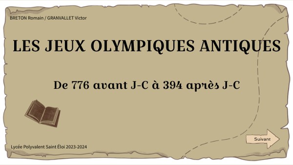 Diaporama Jeux olympique antique | Genially