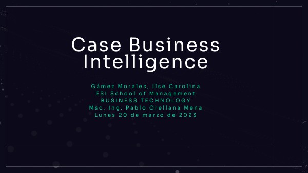 Case Business Intelligence | Genially