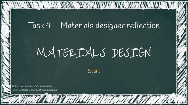 Task 4 Materials designer reflection | Genially