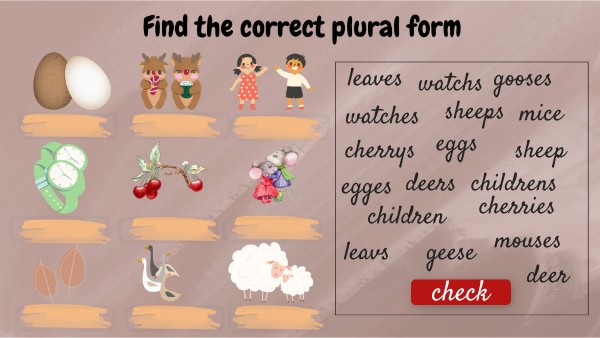 Round up 1 PLURALS | Genially