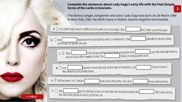 LADY GAGA A2 High Note1 past simple | Genially
