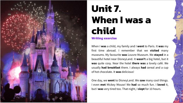 Sample. Unit 7. Activity – Email about daily life | Genially