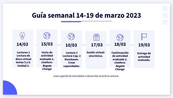 Guía semanal 14-19 de marzo | Genially