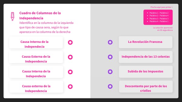 CUADRO DE COLUMNAS SOBRE LA INDEPDENCIA | Genially