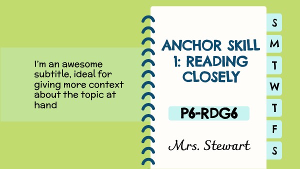 RDG+ Target Skill 1: Close Reading