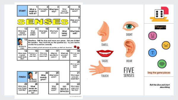 Sensory Verbs Game | Genially
