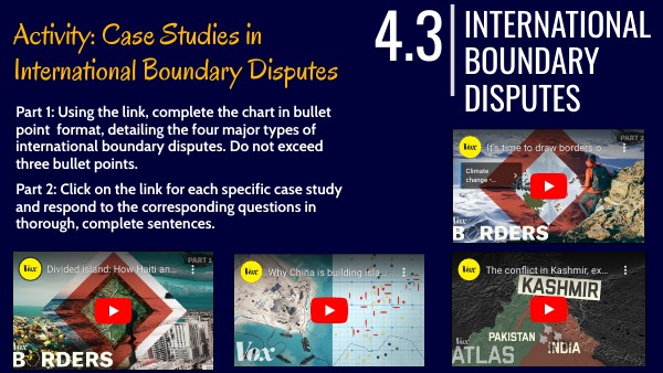 4.3 International Boundary Disputes