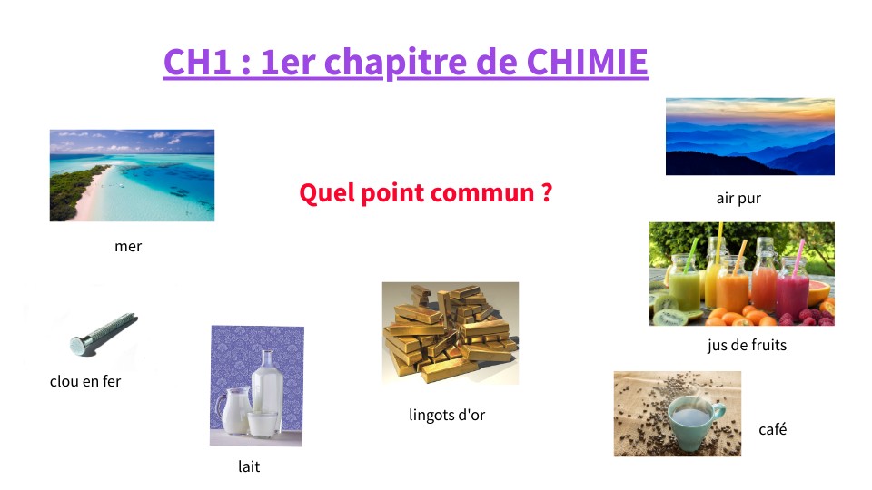 Introduction - Seconde Corps pur et mélange