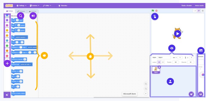 Interfaz de Scratch | Genially