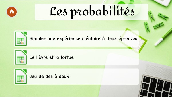 3e - Tableur - D2 - Les probabilités | Genially