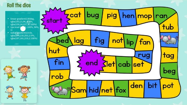 Board game CVC words | Genially