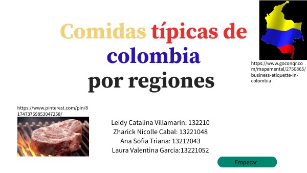Comidas típicas Colombianas por regiones | Genially