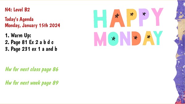 monday 15th N4 morning | Genially