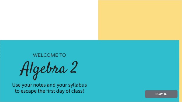 Algebra 2 Escape