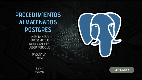 PROCEDIMIENTOS ALMACENADOS | Genially