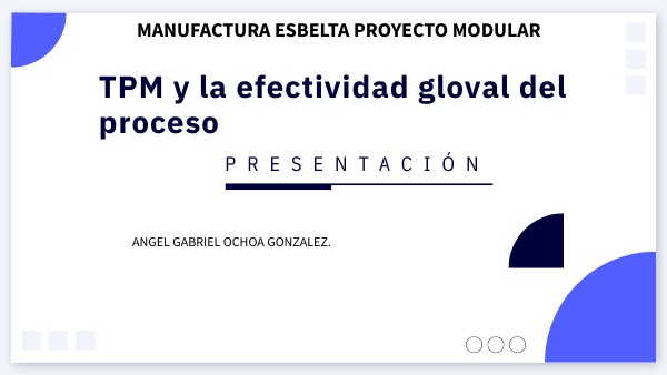 PRESENTACIÓN, manufactura esbelta, proyecto modular | Genially