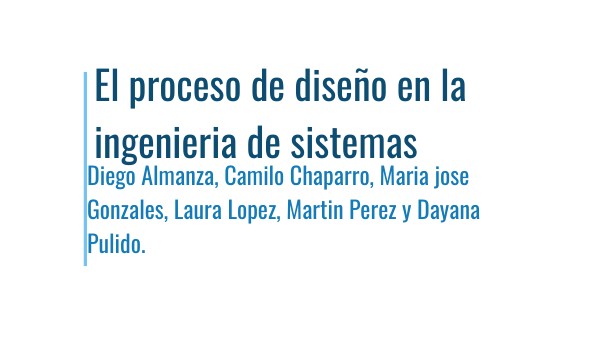 El proceso de diseño en la ingeniería de sistemas