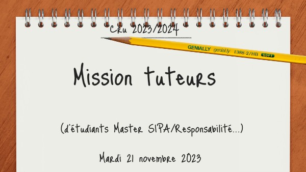 Formation tuteurs Master 20232024 | Genially