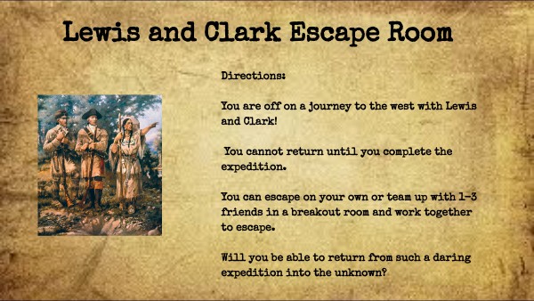 Lewis and Clark Escape Room