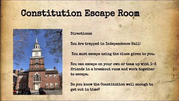 Constitutional Convention Escape Room | Genially