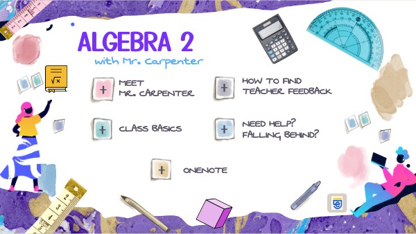 Welcome to Algebra 2