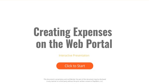 Creating Expenses on the Web Portal