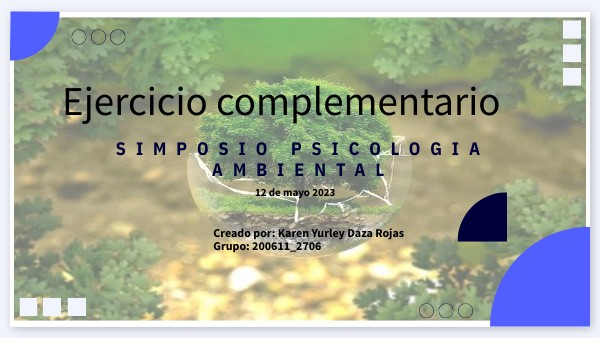 ejercicio complementario psicologia ambiental | Genially