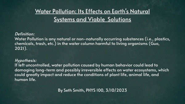 The Impact of Humanity on Earth's Natural Processes by Seth Smith