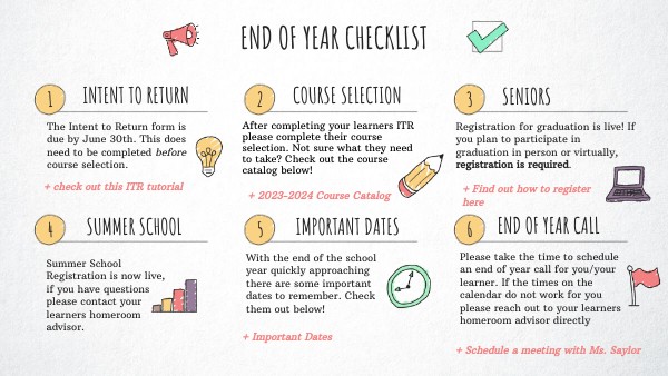 End of Year Checklist - Ms. Saylor's HR