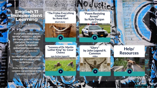 Unit 3 - Independent Learning Choice Board | Genially