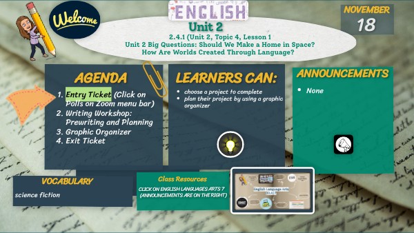 2.4.1 Writing Workshop Prewriting and Planning