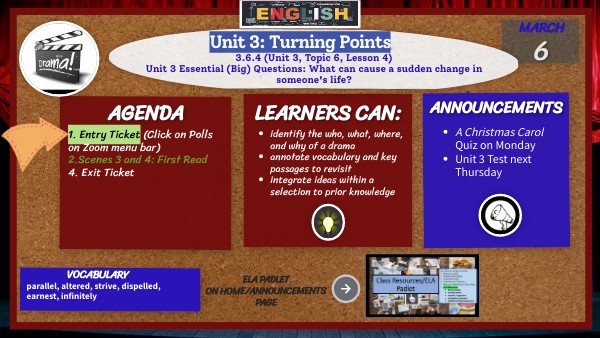 3.6.4 Scenes 3 and 4: First Read | Genially