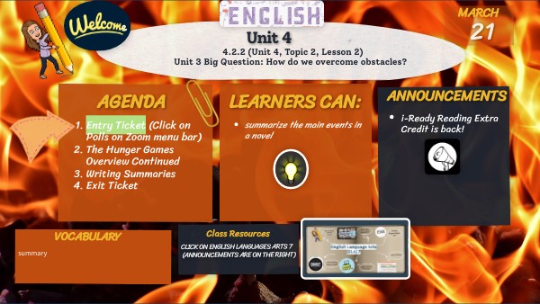 4.2.2 Live Classroom Writing Summaries