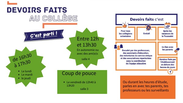 AIDE AUX DEVOIRS au collège