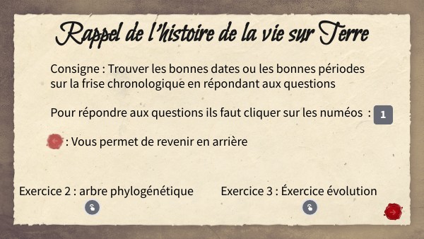 Exercice révision évolution (3ème) | Genially