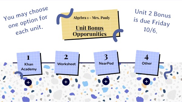 Unit Bonus Options | Genially