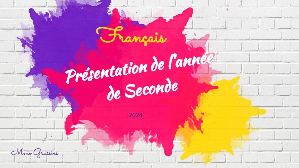 Présentation de l'année 2nde 2024 | Genially