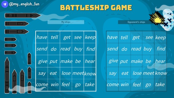 BATTLESHIP irregular verbs | Genially