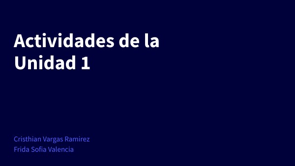 Actividades de la Unidad 1 | Genially