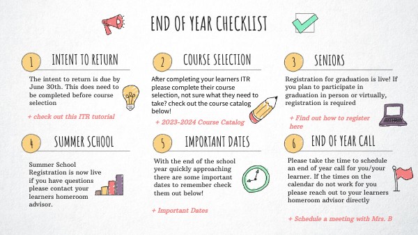 End of the Year Checklist | Genially