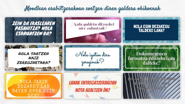 Moodle-ari buruzko galdera ohikoenak