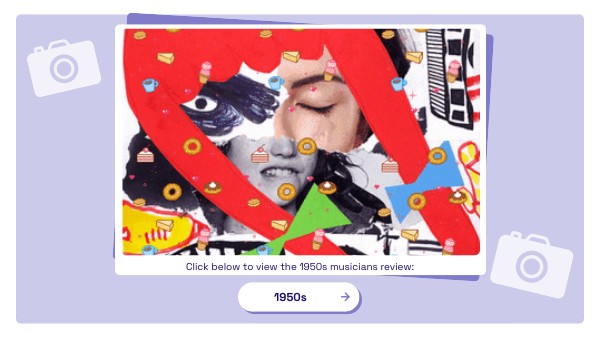 scrapbook of 1950 - 1970s musicians