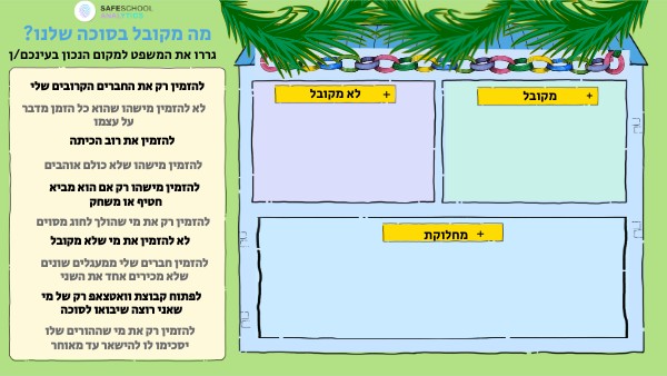 בסוכה שלנו safe school- יסודי | Genially