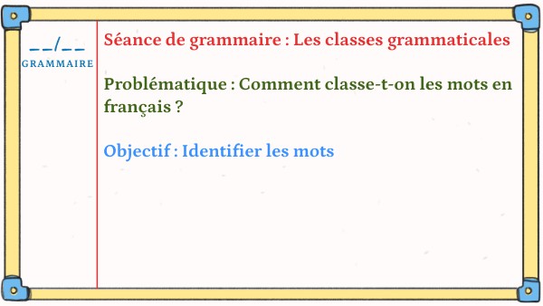 Séance 1 - Les classes grammaticales (grammaire) | Genially