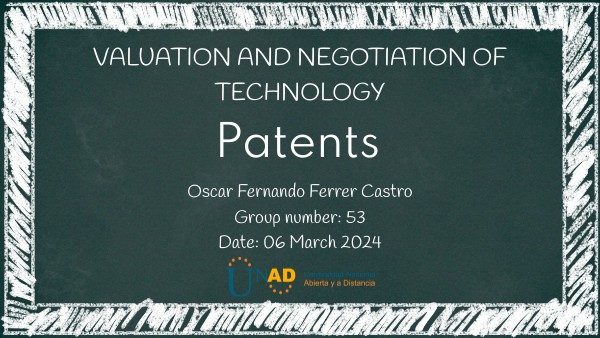 Patents UNAD- Oscar Ferrer | Genially