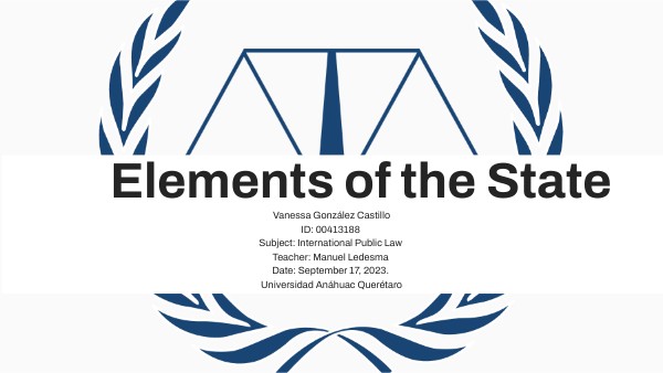 ELEMENTS OF THE STATE
